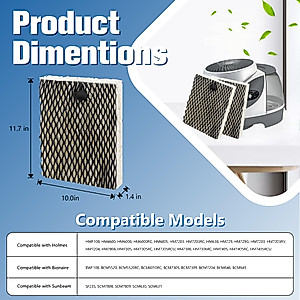 Funmit Humidifier Filter E Replacement Compatible with Holmes HWF100 Bionaire BWF100 Sunbeam SF235 Series, 6 Pack