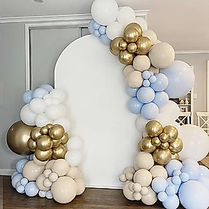 RUBFAC 96pcs Sand White Balloons Different Sizes 18 12 10 5 Inches for Garland Arch, Premium White Latex Balloons for Birthday Party Graduation Wedding Anniversary Baby Shower Party Decoration