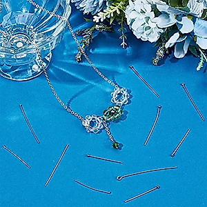 PH PandaHall 560pcs 8 Styles 304 Stainless Steel Eye Pins 30mm 40mm 50mm Head Pins Ball 22 Gauge Head Pins Findings Open Eye Pin for Earring Bracelet Pendant Jewelry Making, Stainless Steel Color