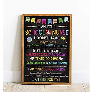 LUPPLE Posters AprilLove I am Your School Nurse I Don't Have A Magic Wand Sign, School Nurse Office Poster, School Health Office, Health Clinic Print, Chalkboard Sign