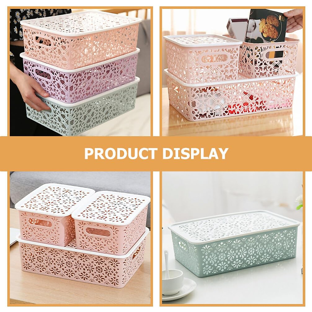 Cabilock Storage Bins 3pcs Box Small Plastic Containers with Lids Small Plastic Bins with Lids Storage Pp Small Box Storage Baskets