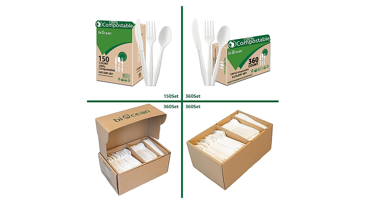 BIOCEAN 100% Compostable Eco-Friendly Cutlery for Events and Parties