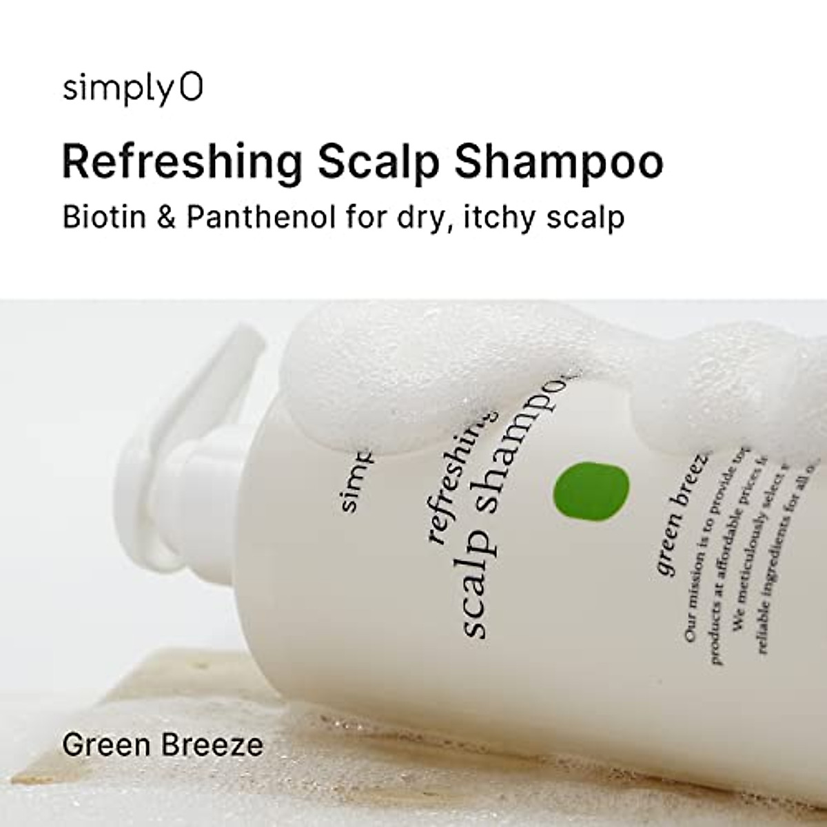 simplyO Refreshing Scalp Shampoo | Biotin & Panthenol I Dry, Itchy Scalp | Paraben-Free, Sulfate-Free I Green Breeze I 10.1 fl. oz