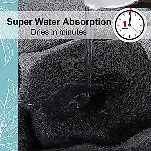 OLANLY Memory Foam Bath Mat Rug 30x20, Soft and Absorbent Bathroom Rugs, Non-Slip, Comfortable, Machine Washable Bath Carpet for Bathroom Floor, Tub, Shower and Home Decor Accessories, Dark Grey