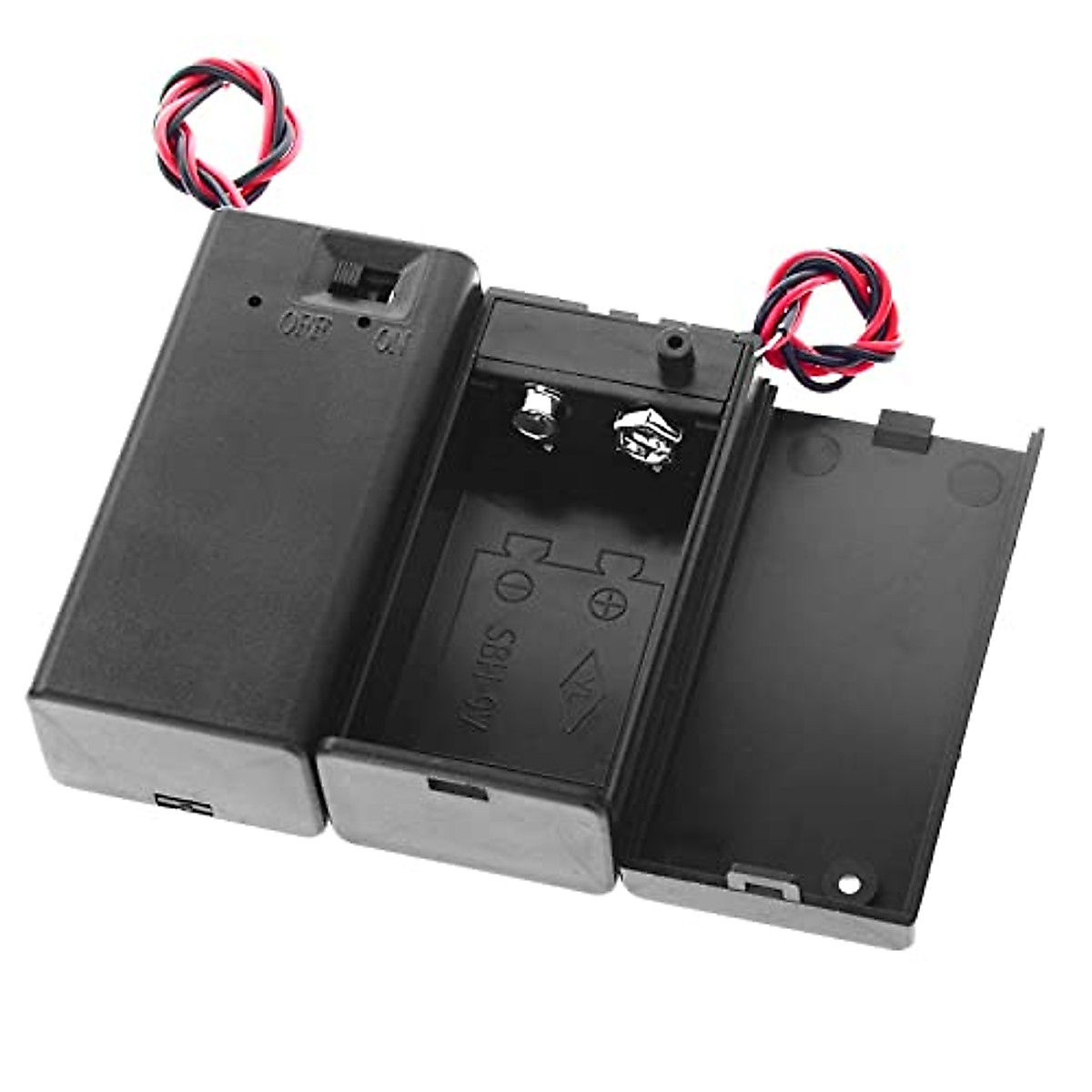 QTEATAK 2pcs 9v Battery Holder with Switch and Lead Wires