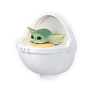 STAR WARS LED Night Light, Baby Yoda Floating Carrier, Plug-in, Dusk-to-Dawn Sensor, The Mandalorian, Grogu, UL-Certified, Cute Nightlight for Kids, Bedroom, Bathroom, Hallway, Game Room, 53234