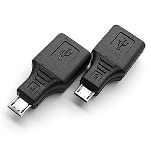 USB 2.0 Micro USB Male to USB Female OTG Adapter (2 Pack)