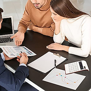 Rose Gold Calculator, UPIHO Rose Gold Office Supplies and Accessories, 10 Digits Solar Battery Basic Office Calculator, Dual Power Desktop Calculator with Large LCD Display, Pink Office Supplies