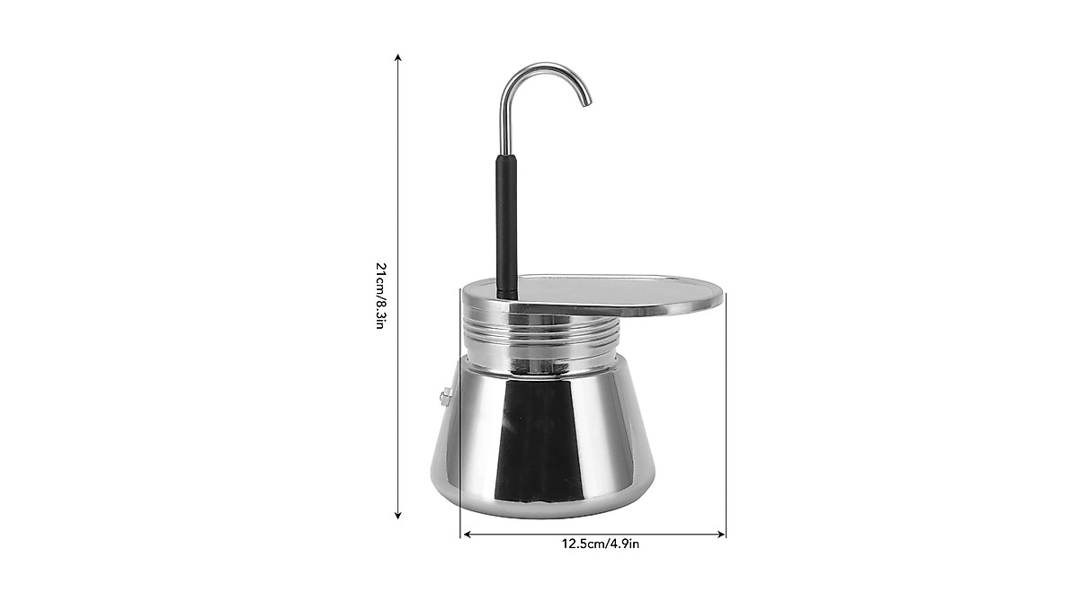 Compact Stainless Steel Moka Pot Espresso Maker