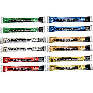 Cyalume 9-00741 Snap Light Stick, 6", Red/White/Blue/Green/Yellow/Orange (Pack of 12)