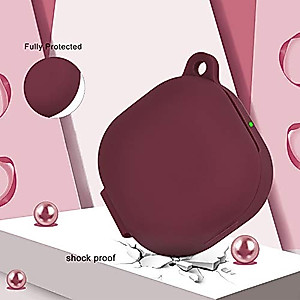 OLEBAND Galaxy Buds 2 Pro/Buds Live/Buds Pro Case Cover with Fashion Tassels and Wrist Ring,Slicone Protectiver Cover for Women and Girls,Burgundy