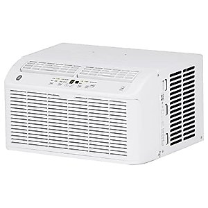 GE Window Air Conditioner 8000 BTU, Wi-Fi Enabled, Black, Energy-Efficient Cooling for Medium Rooms, 8K BTU Window AC Unit with Easy Install Kit, Control Using Remote or Smartphone App,White