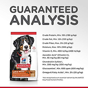 Hill's Science Diet Dry Dog Food, Adult 1-5, Large Breed, Lamb Meal & Rice Recipe, 33 Lb. Bag