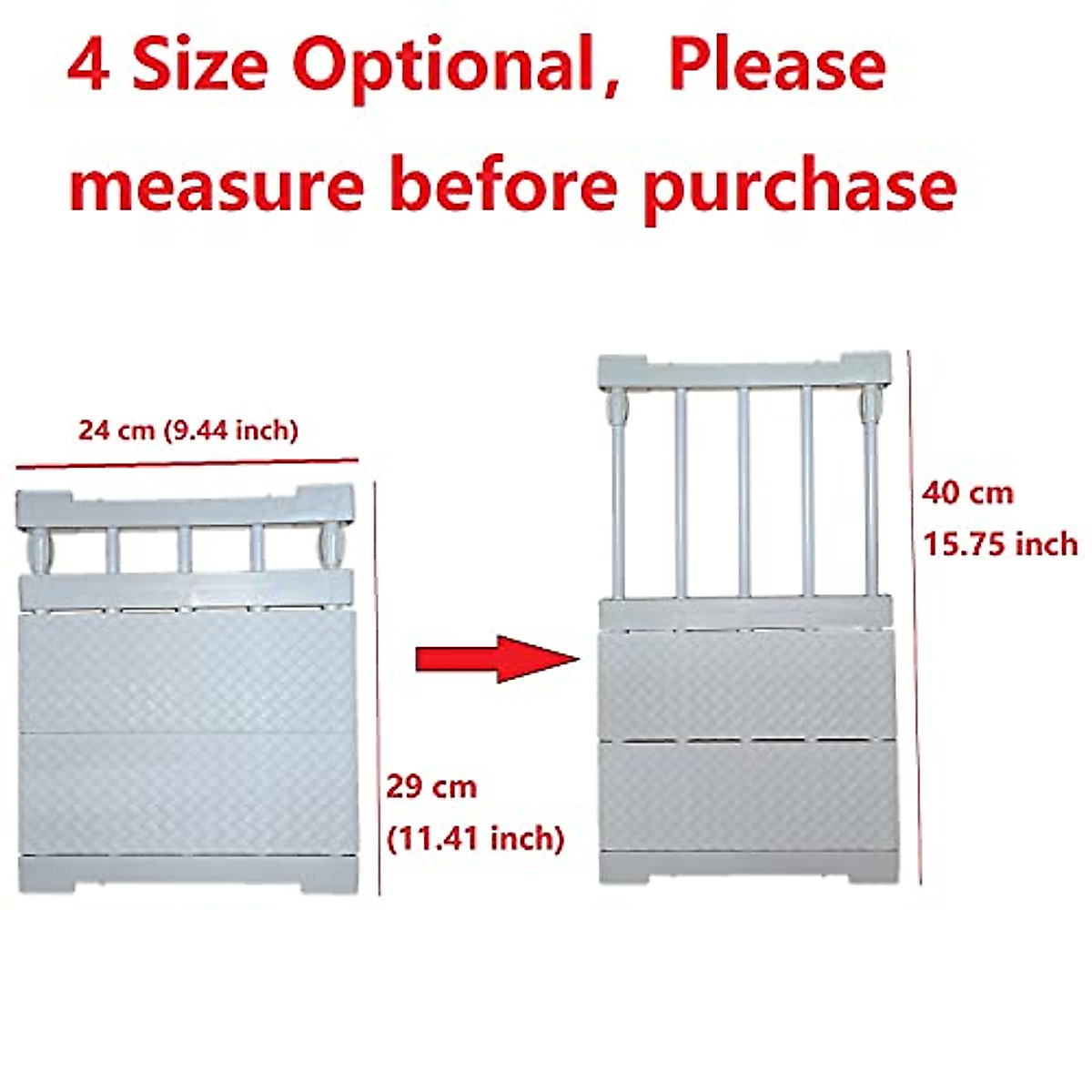 Adjustable Closet Organizer Storage Shelf Wall Mounted Kitchen Rack Space Saving Wardrobe Decorative Shelves Cabinet Holders (White, Length: 11.81 - 15.74 inch (30-40cm), Width: 9.44inch (24cm))
