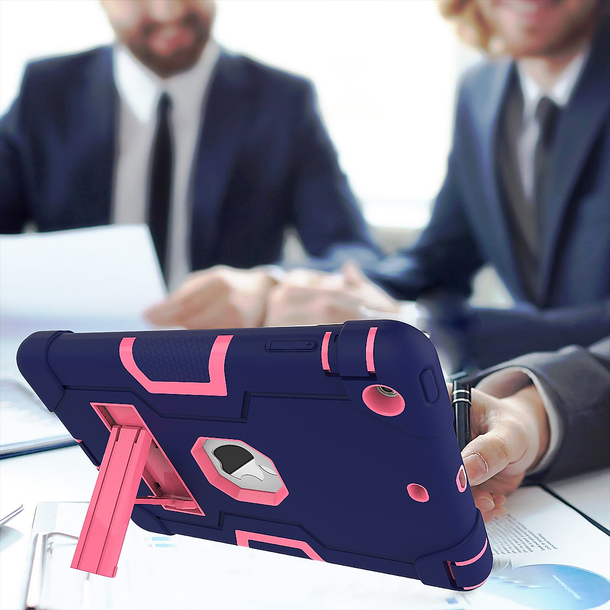 CaseHaven iPad Mini Case (Rugged Kickstand Series, Shockproof, Heavy Duty, Hybrid Three Layer Armor Defender) for iPad Mini 3 - Pink