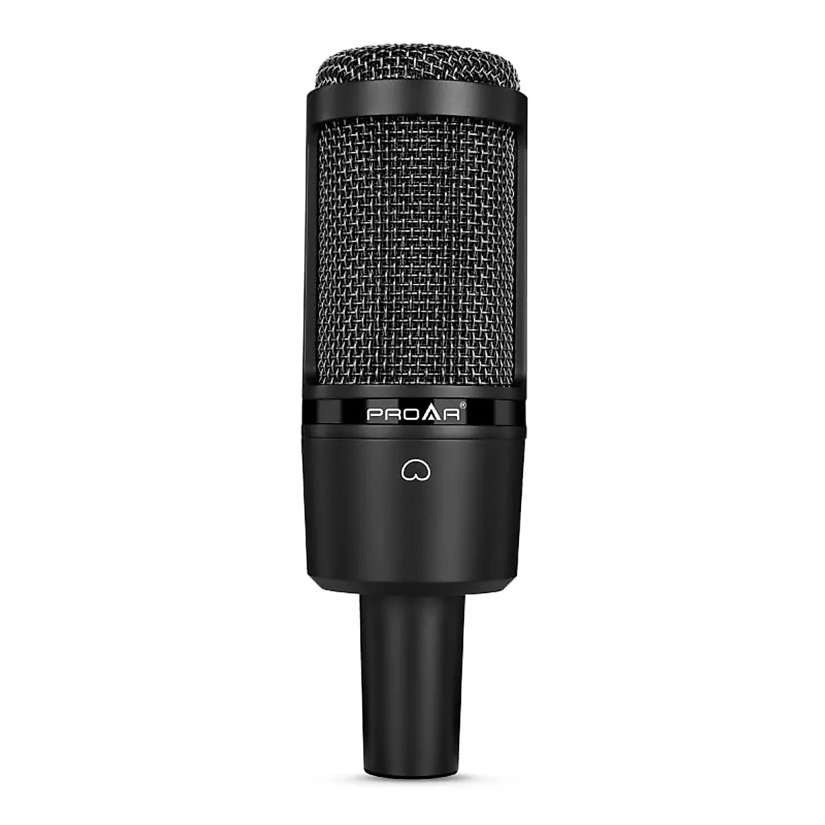 PROAR Condenser Microphone XLR, Cardioid Pickup Pattern, 48V Phantom Power Required, Shock Mount & Pop Filter Included, Sturdy Base & Height Adjustable Stand