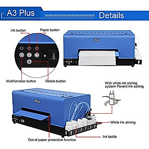PLK L805 A3 DTF Transfer Printer with Roll Feeder, Direct to Film Print-Preheating T-Shirt Printing Machine for Fabrics and Hoodies (DTF Printer + Oven)