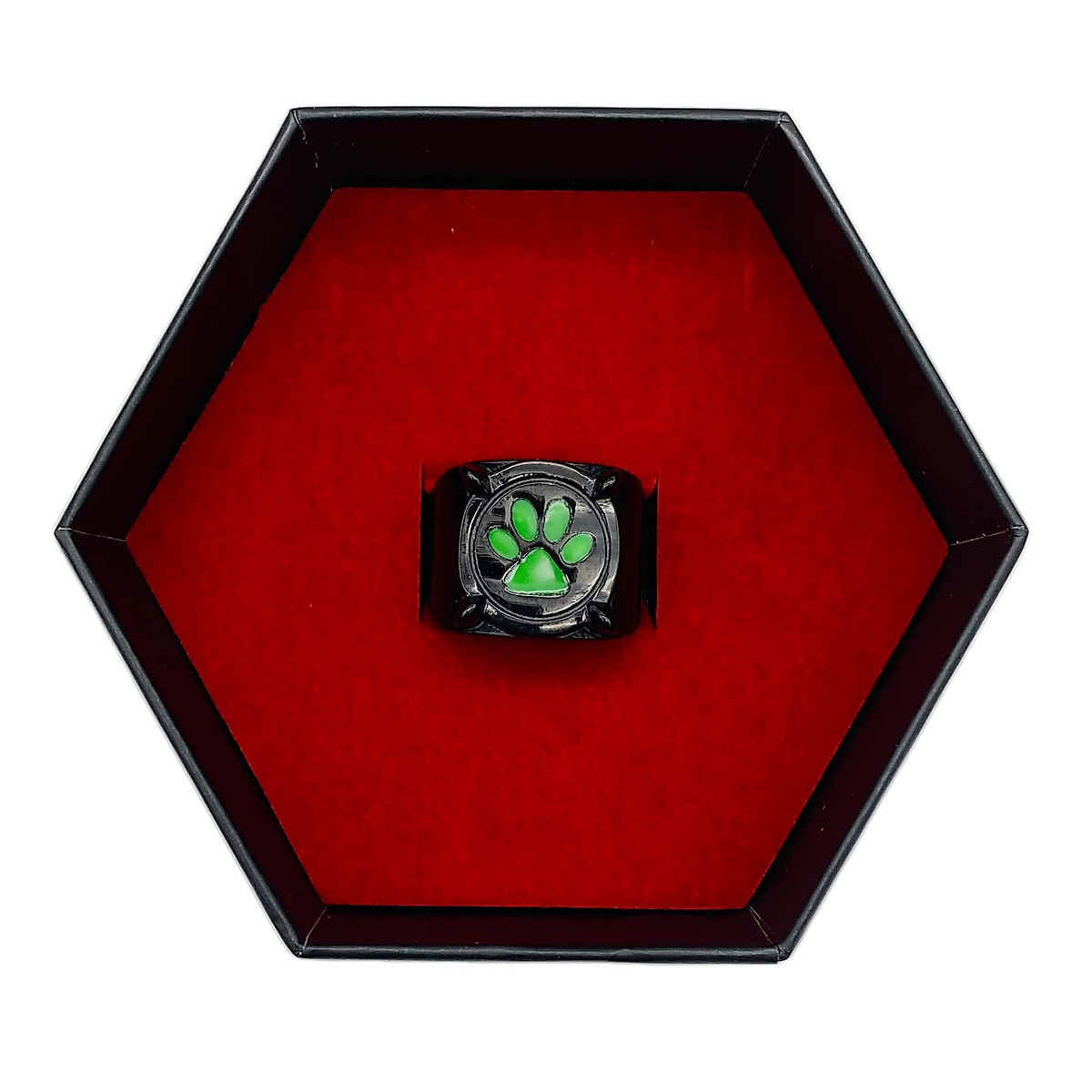 ZAG STORE Cat Noir Glow in The Dark Ring (Black, 10)