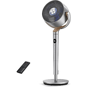 Dreo Standing Fan, 120°+120°Omni-directional Oscillating Fan For Bedroom, 80 ft Circulator With Remote, DC Motor Quiet Pedestal Fans, Adjustable Height, 8 Speeds, 3 Modes, 8H Timer, Home, PolyFan 502