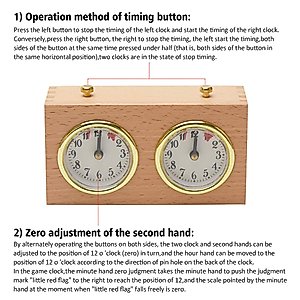fayle Chess Clock Timer,Board Game Analog Wooden Competition Timing Tools High Accuracy Mechanical for Various Games