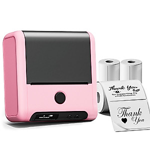 Memoking M200 Label Maker Machine with Tape 3 Rolls - Portable Label Printer for Labeling Products - Bluetooth Label-Maker Wireless - Thermal Barcode Label Printer for Clothes,Address,Jars,Album,Cable