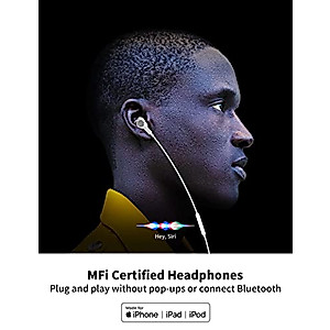 for Lightning Headphones Wired Earbuds for iPhone, MFi Certified Lightning Earphone Magnetic Headset HiFi Stereo with Microphone Volume Control for iPhone 14 Pro Max 13 12 Mini 11 10 X XR SE3 7 8 Plus