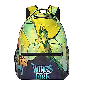 DUAHUAZAI Kid's Backpack Wings Dragons Fire School Backpack For Teens Girls Women Laptop Daypack Sturdy Waterproof Book Bags