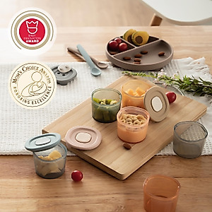 Moonkie Silicone Baby Food Containers | 4 oz Baby Food Storage Jars with Airtight Lids | Reusable Baby Food Jars, Freezer,Microwave and Dishwasher Safe, Perfect for Infant & Toddler