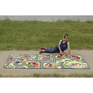 Children’s Factory, Learning Carpets My Neighborhood Play Carpet, 79x36, LC144, Kids Playroom Décor, Toddler Preschool, Nursery, or Daycare Road Rug