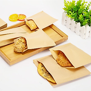 BaShiDer Wax Paper Bags Glassine 3.9 x 5.7-inch Sleeves Little Paper Treat Snack Bags for Cookie Potato Chips Dessert(100Pcs)