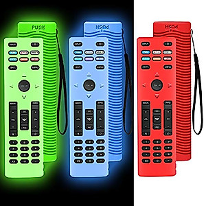 [3 Pack] TOLUOHU Case for Vizio XRT136 Remote Cover Case,for Vizio Remote Control Smart TV Remote Cover Case Glow Skin Sleeve with Lanyard(Shockproof/Anti-Slip/Lightweight)