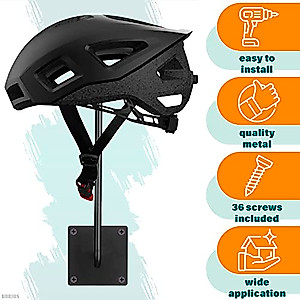 9Pcs Wall Hat Rack Helmet Stand - Black Metal Baseball Hat Organizer Hat Display Rack Helmet Holder Wall Mount Closet Storage- Wig Stand Home Organization Motorcycle Helmet Accessories Cowboy Hat Rack