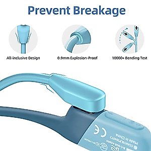 2Pack Replacement Charging Cable for AfterShokz Aeropex AS800 & Shokz OpenRun Pro & OpenRun & OpenRun Mini & OpenComm, Magnetic USB Charger Cord for AfterShokz Aeropex Bone Conduction Headphones, Blue