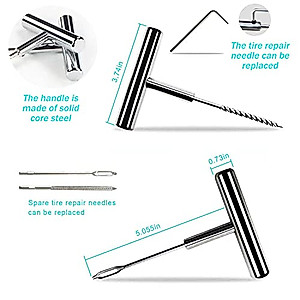 Tire Repair Kit,46pcs Heavy Duty Tire Plug Kit, with Universal Tire Patch Kit to Plug Flats for Car/Motorcycle/Truck/Tractor/Trailer/RV/ATV