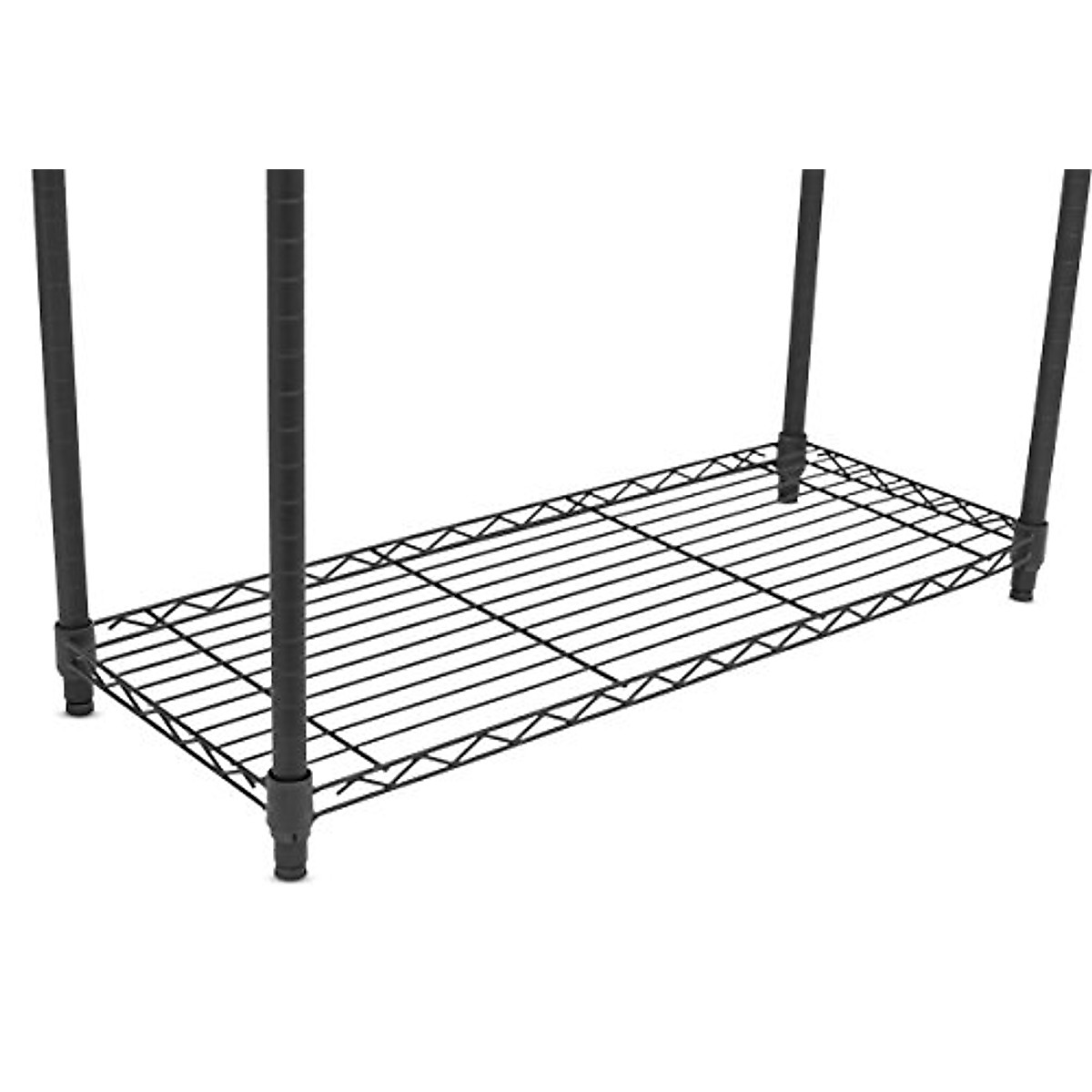 Internet's Best 4-Tier Wire Shelving - Flat Black - Heavy Duty Shelf - Wide Adjustable Rack Unit - Kitchen Storage