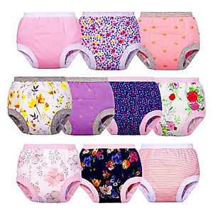 BIG ELEPHANT Baby Girls Training Underwear, Toddler Cotton Potty Training Pants Soft Absorbent, 2T