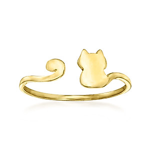 Ross-Simons 14kt Yellow Gold Cat Cuff Ring