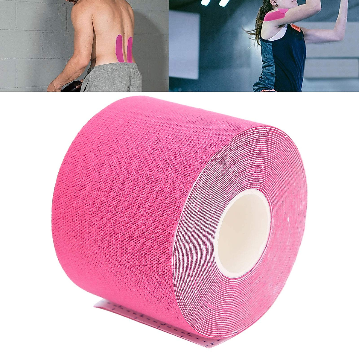 Kinesiology Tape, Waterproof Sports K Tape Roll Kinetic Tape for Muscles & Joints, Pain Relief and Injury Recovery, 5cm X 5m(Pink)