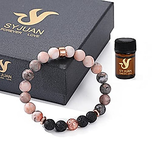 Anxiety Relief Items Lava Rock Beaded Healing Bracelets Aromatherapy Lavender Essential Oil Spiritual Relaxation Gifts for Women Pulseras de Mujer