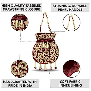 Aheli Potli Bags for Women Evening Bag Clutch Ethnic Bride Purse with Drawstring (P61M)