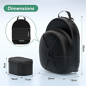 CLESOO Travel Hat Case - Hard Hat Case for Baseball Caps with Removable Storage Bag - Lids Cap Organizer Holder with Adjustable Shoulder Strap for Traveling & At-Home Storage