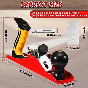 Lanties Hand Planer with 2 Inch Blade Adjustable Smoothing Wood Plane Universal Bench Plane for DIY Door Installation Woodworking Trimming