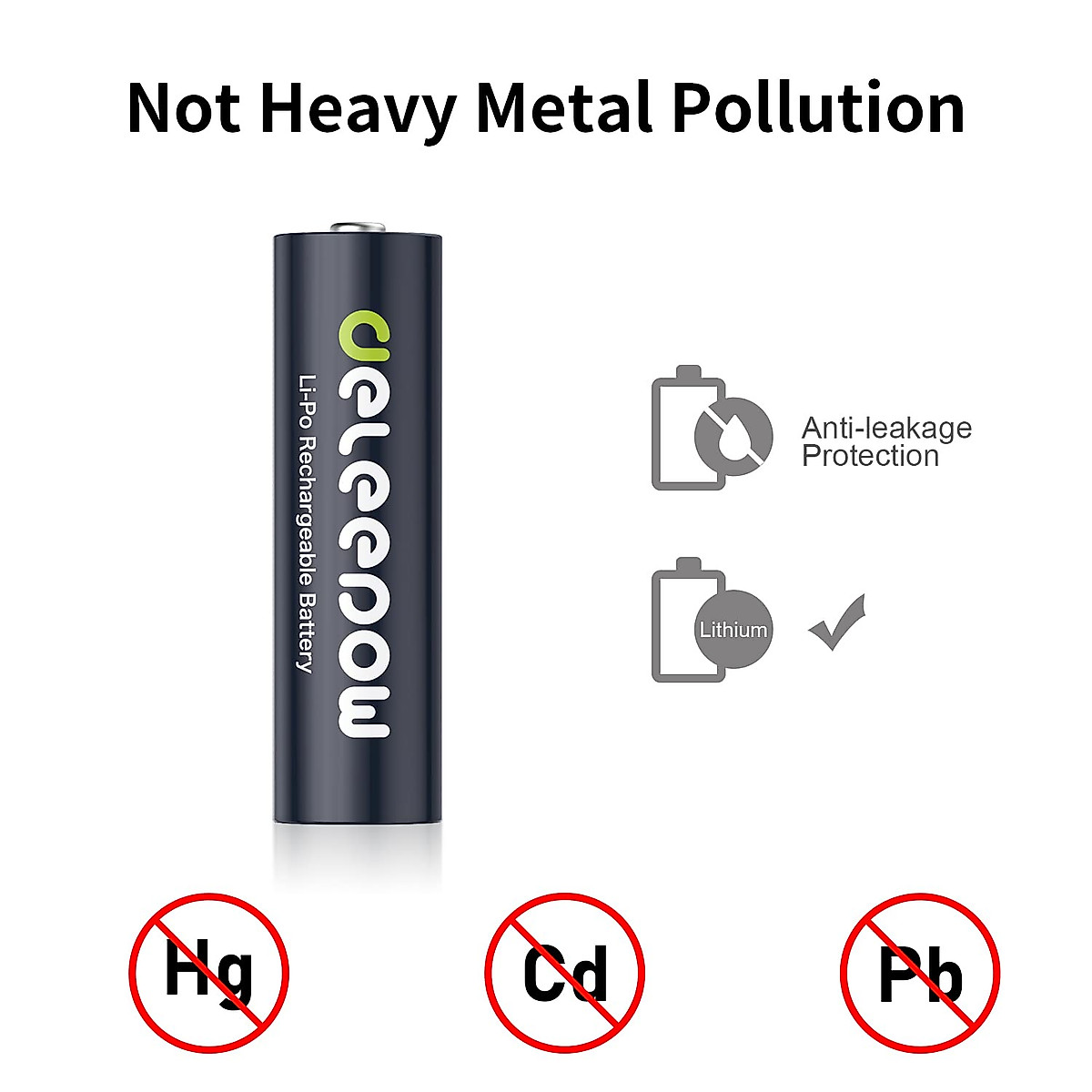 Deleepow 1.5V Rechargeable AA Batteries 3400mWh Lithium Batteries AA with LCD Charger 4 Count 1500Cycle