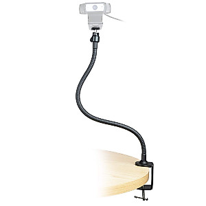 AceTaken Webcam Mount - Flexible Gooseneck Arm Clamp Stand Tripod for Logitech Webcam C920s C920 C930e C922x C930 C922 C925e C615 Brio - 25 inches