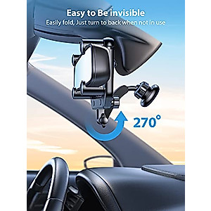 VICSEED Upgraded Magnetic Phone Mount for Car, [Big Rear Mirrors Friendly] Rear View Mirror Phone Holder, Strong Magnet Cell Phone Holder Car Cradle Hands Free Car Mount Fit All Mobiles & Vehicles