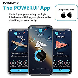 POWERUP 4.0 The Next-Generation Smartphone RC Controlled Paper Airplane Kit. Easy to Fly with Autopilot & Gyro Stabilizer. For Hobbyists, Pilots, Tinkerers. STEM Ready with DIY Modular Kit