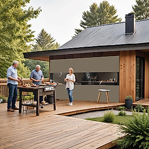 Covers & all Outdoor Clear Panel Curtain, 12 oz Vinyl Outdor Curtains for Patio, Waterproof & Weather Resistant Tarp with Brass Grommets for Pergola, Porch, Gazebos, Balcony (7H x 4W feet, Beige)