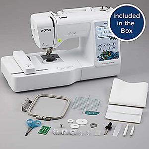 Brother PE535 Embroidery Machine, 80 Built-in Designs, 4" x 4" Hoop Area, Large 3.2" LCD Touchscreen, USB Port, 9 Font Styles