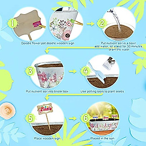 Kids Paint & Planting Flower Growing Kit, 27Pcs Childrens Gardening Plant Kits Arts & Crafts Garden Toy Set Birthday for Girls & Boys Age 4, 5, 6, 7, 8-12 Years Old