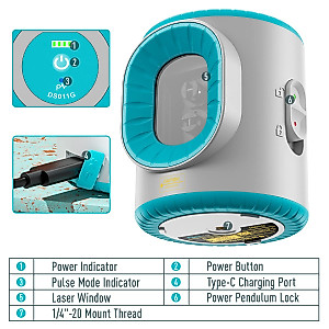 Self-Leveling Laser Level, DECTEAM 98ft/30m Green Cross Line Laser Level with Pulse Mode, Switchable Horizontal/Vertical Lines, Rechargeable Battery, Rubber Anti-slip, 360°Magnetic Base DS011G